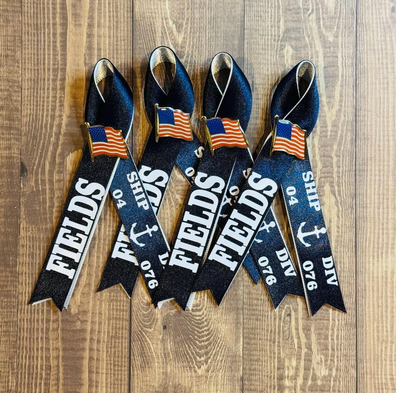 Personalized Navy PIR Graduation Ribbons With Anchor Pin - Set of 2 - Etsy