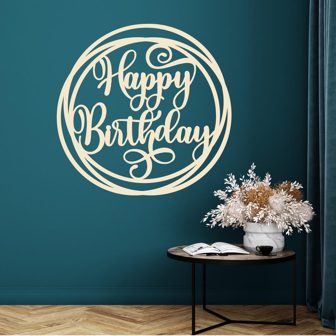 Laser Cut Wood Happy Birthday Sign: Photo Prop, Door Hanger - Etsy