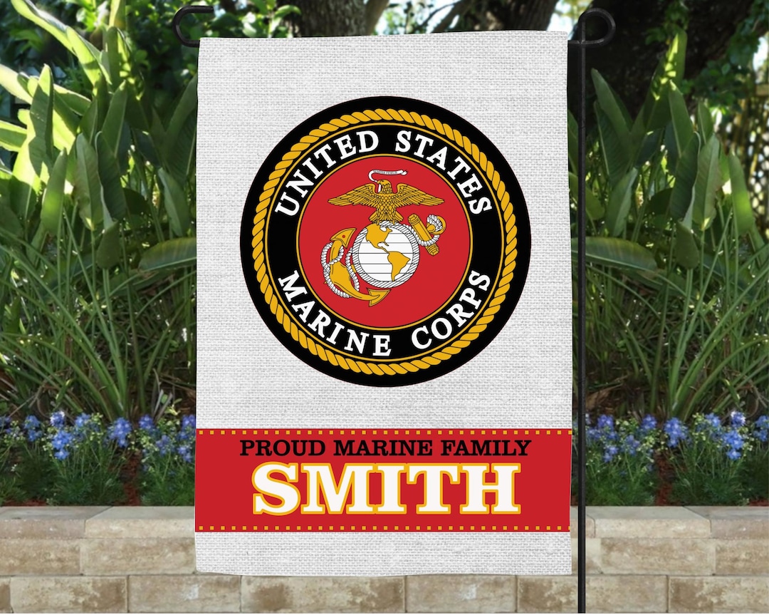 Personalized USMC Garden Flag - Custom Military Decor for Proud Marines ...