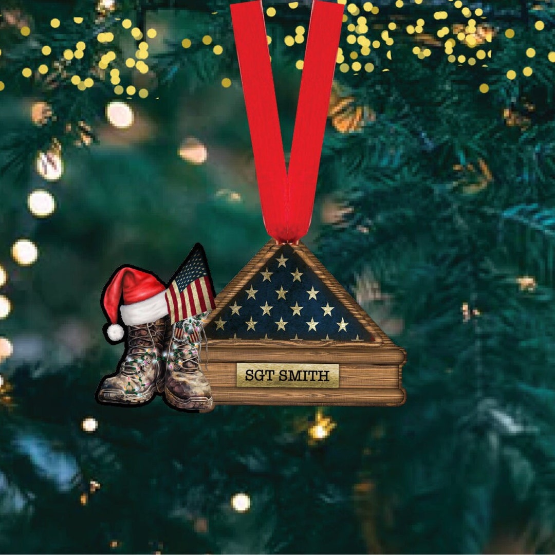 Personalized Military Soldier Christmas Ornament/flag Military ...