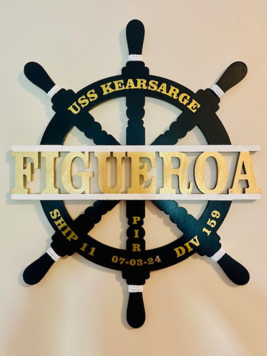 Ship Wheel Door Décor/ US Navy/ship Wheel /wooden Name/ Navy Décor ...