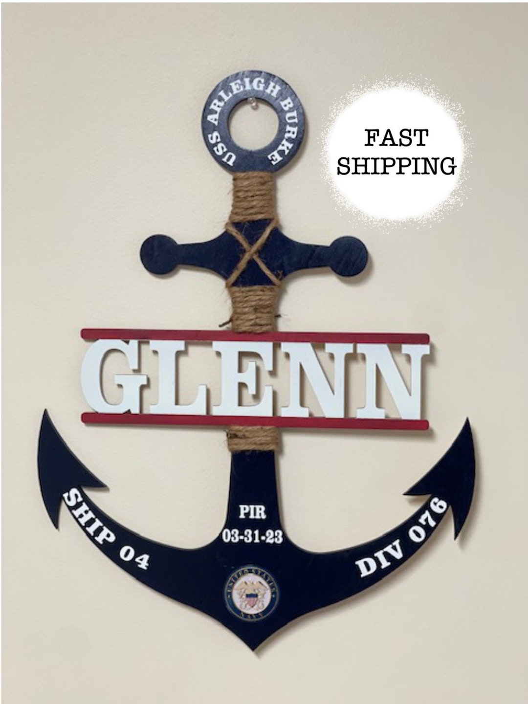 Personalized Navy Anchor Welcome Wreath: PIR Sailor Gift - Etsy