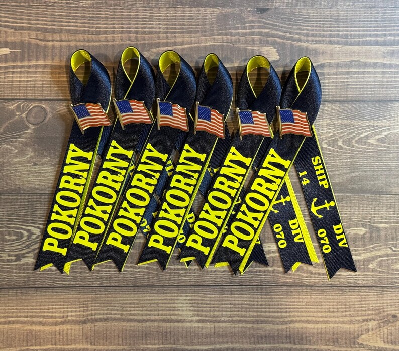 Personalized Navy PIR Graduation Ribbons With Anchor Pin - Set of 2 - Etsy