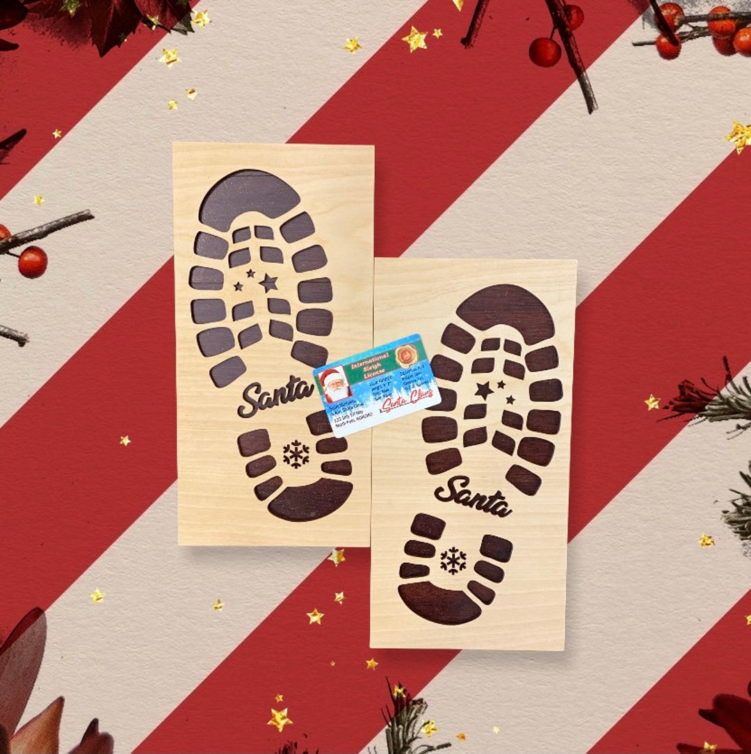 Santa Boot Print Stencil /santa Footprint Stencil /santa Shoe - Etsy