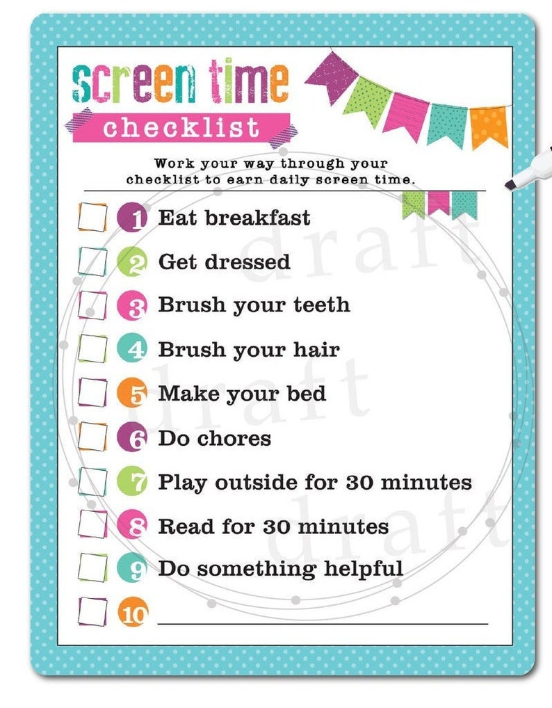 SCREEN TIME Video Game Gamer Checklist To-do / CHORE Board - Etsy