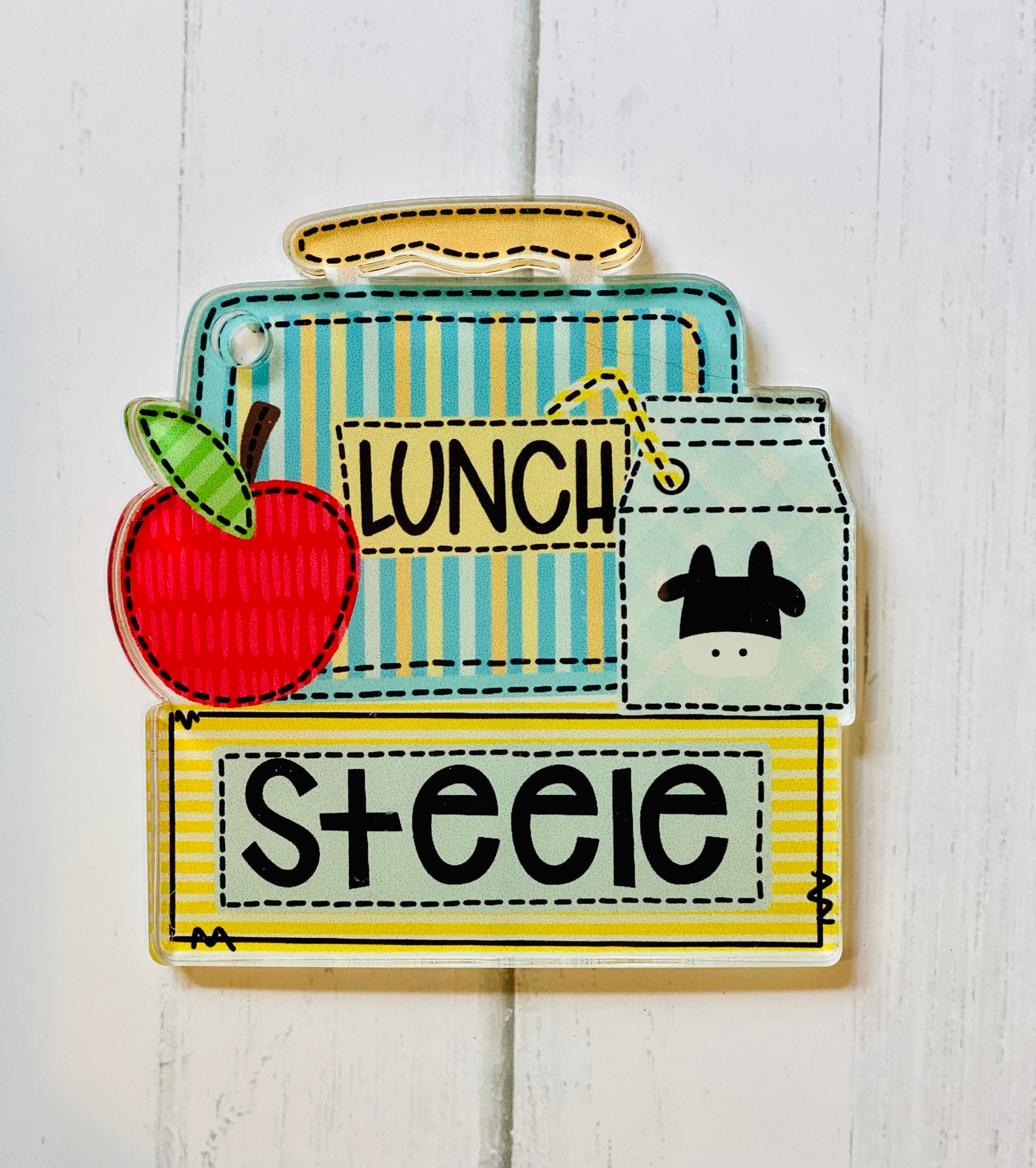 Personalized School Lunch Box Tag: Acrylic Bag Tag for Kids - Etsy