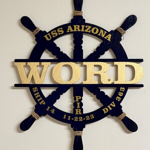 Personalized US Navy Ship Wheel: Navy Blue & Gold Door Decor - Etsy