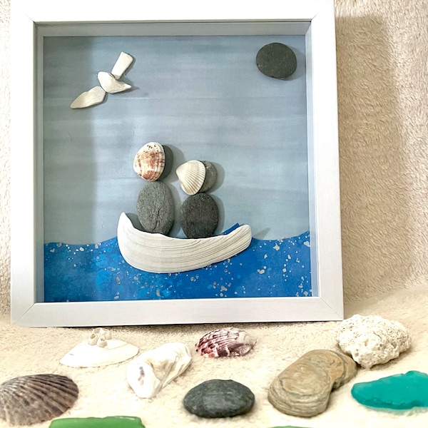 Shadow Box Pebble Art - Etsy