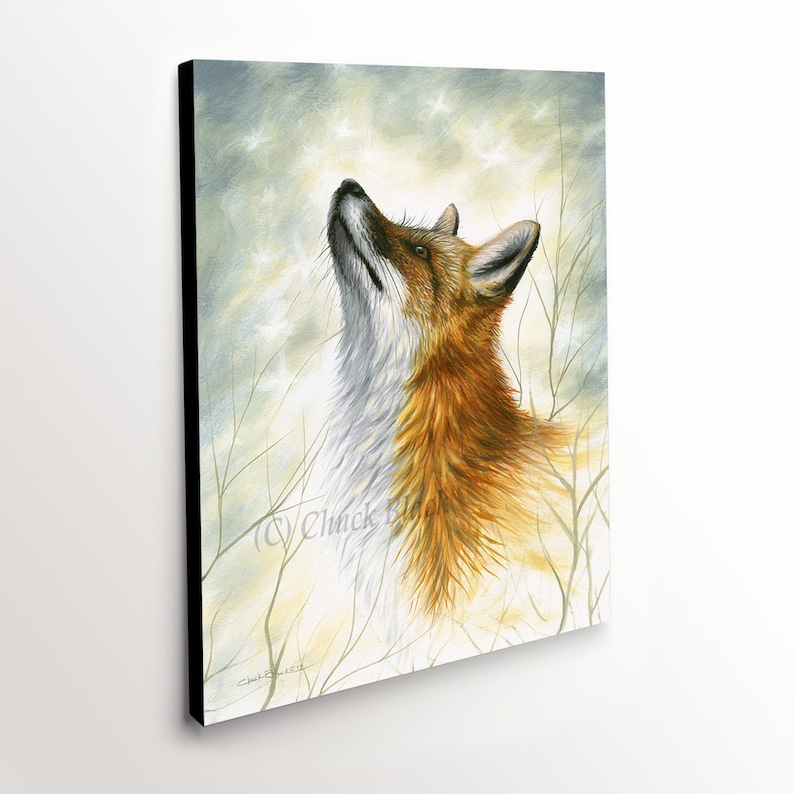 Red Fox Canvas Art Print - "winter's Warmth" Painting by Chuck Black - Etsy