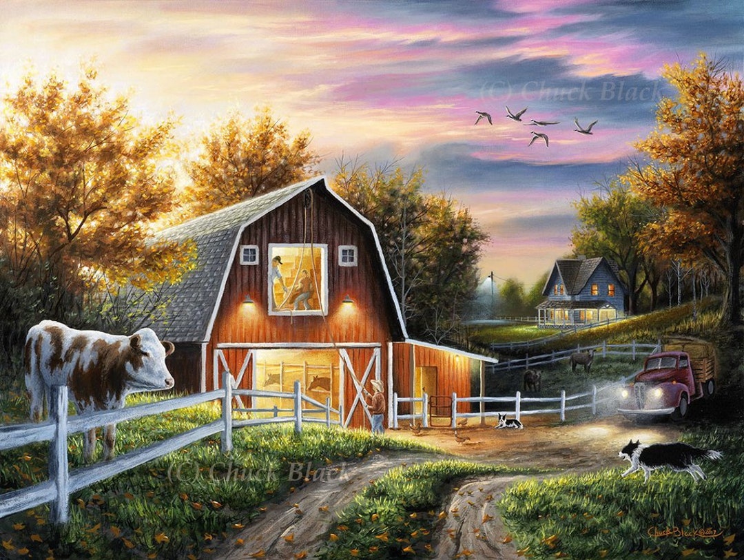 Country Farm Limited Edition Art Print the Good Life Painting by Chuck ...