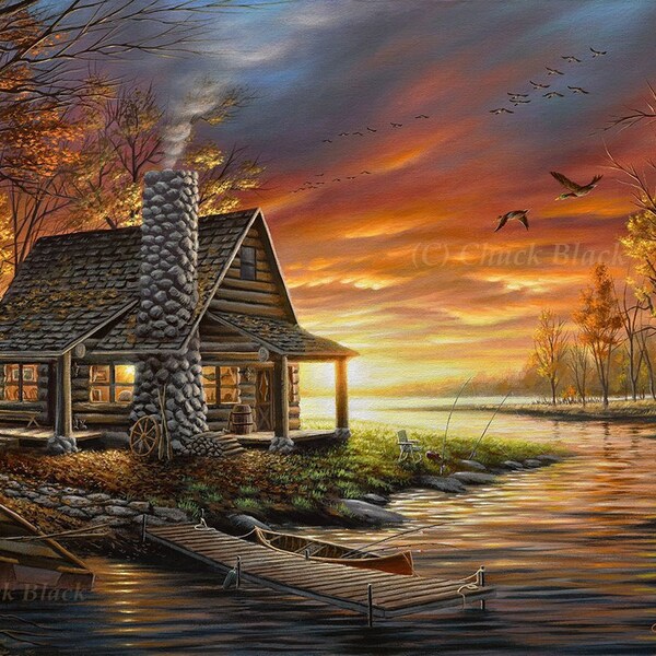 Cabin Painting - Etsy