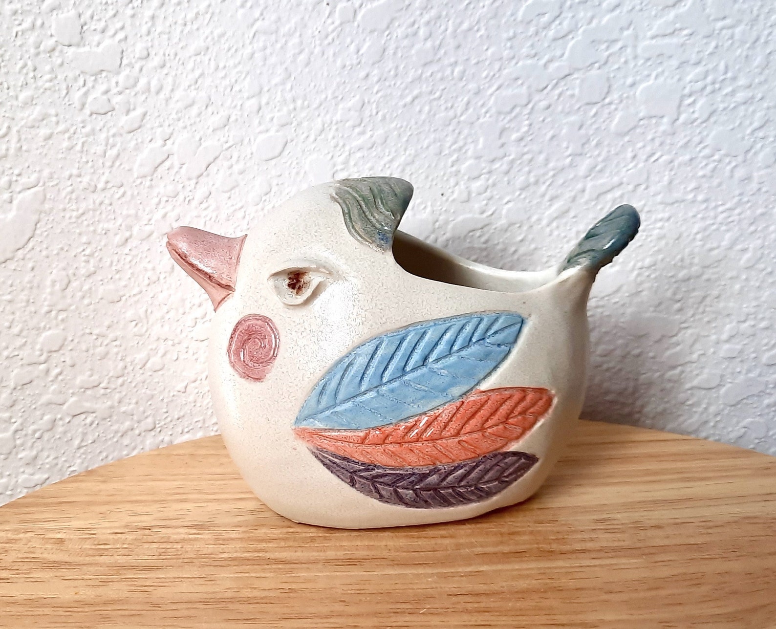 Sassy Bird Flower Vase, Cute Animal Bird Home Decor, Sculpted Ceramic ...