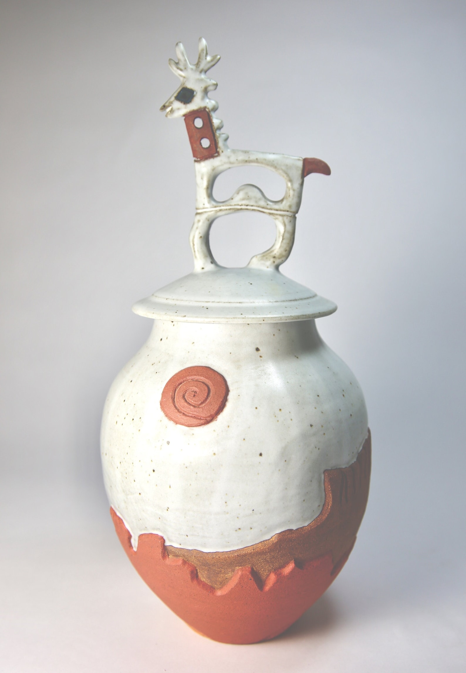 Deer Urn, Southwest Art Decor, Deer Decoration, Deer Pottery, Handmade ...