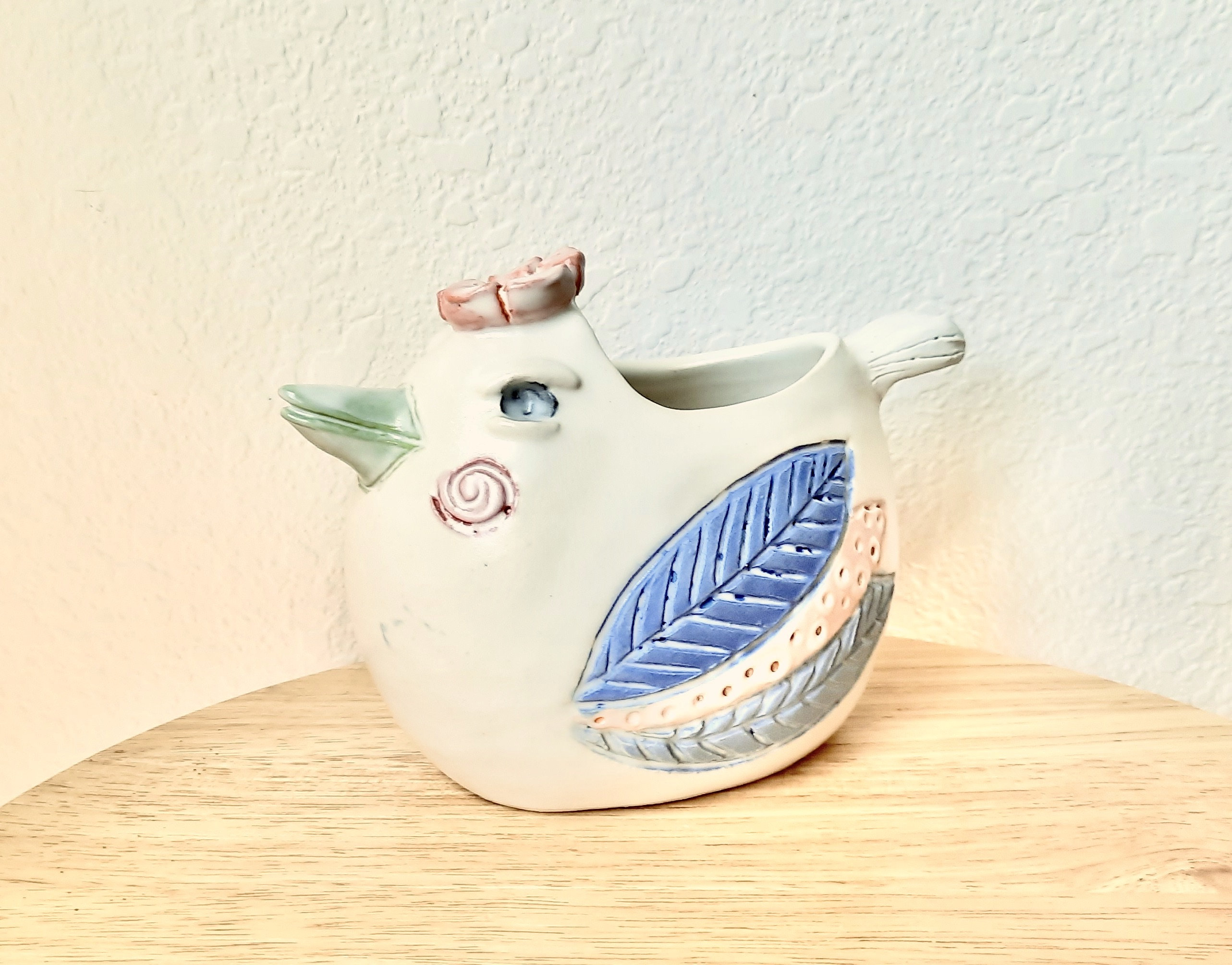 Sassy Bird Flower Vase, Hand Sculpted Ceramic Bird Sculpture, Cute ...