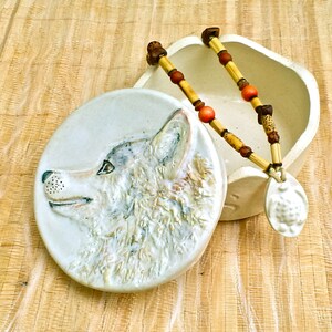 Wolf Box, Handmade Ceramic Jewelry Box, Wolf Dog, Art Lidded Jar ...