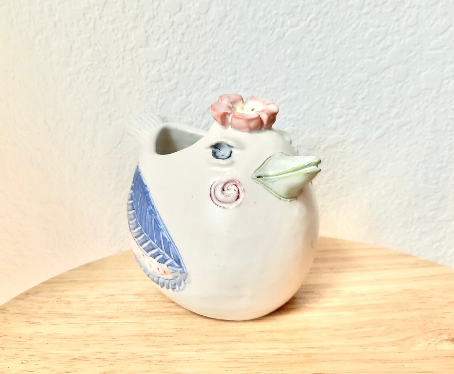 Sassy Bird Flower Vase, Hand Sculpted Ceramic Bird Sculpture, Cute ...