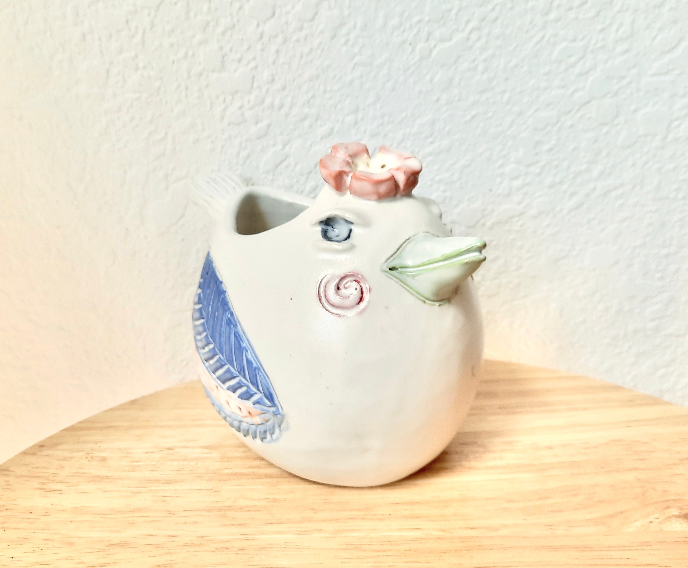 Sassy Bird Flower Vase Hand Sculpted Ceramic Bird Sculpture - Etsy