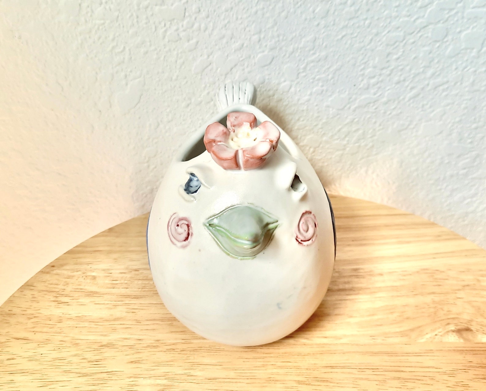 Sassy Bird Flower Vase, Hand Sculpted Ceramic Bird Sculpture, Cute ...
