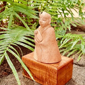 Jizo W/baby, Japanese Buddhist Deity, Ceramic Statue, Patron of Unborn ...