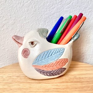 Sassy Bird Flower Vase, Cute Animal Bird Home Decor, Sculpted Ceramic ...