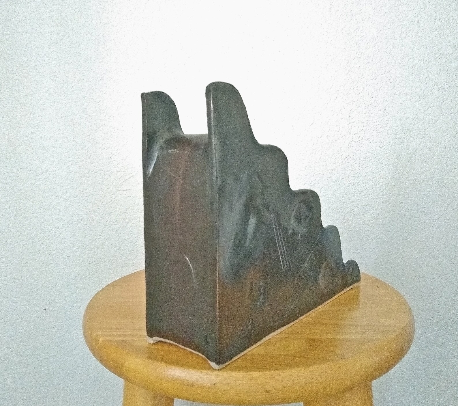 Black Triangle Flower Vase, Japanese Ikebana Vase, Hand-built Ceramic ...