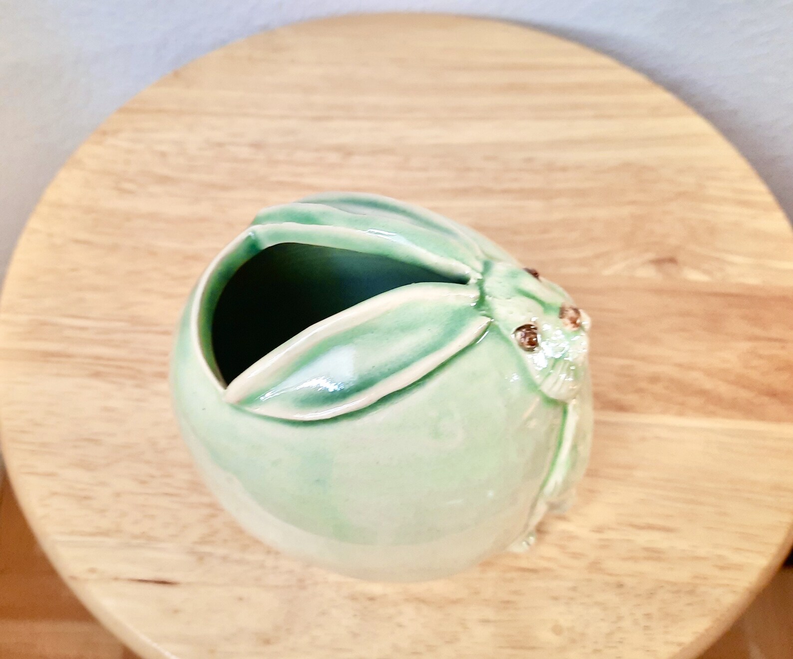 Rabbit Vase Hand Sculpted Cute Hare Jade Green Ceramic - Etsy