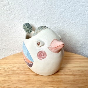 Sassy Bird Flower Vase, Cute Animal Bird Home Decor, Sculpted Ceramic ...