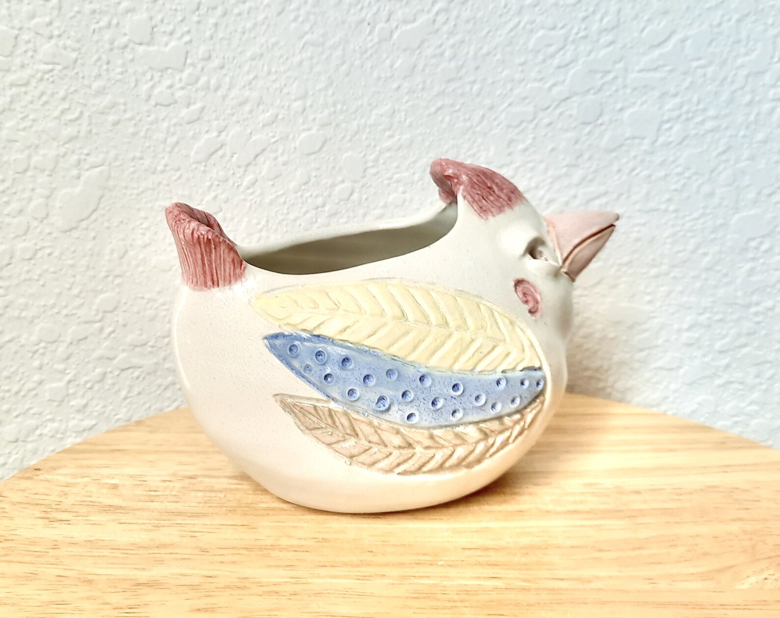 Hand Sculpted Sassy Bird Flower Vase, Ceramic Bird Sculpture, Cute ...