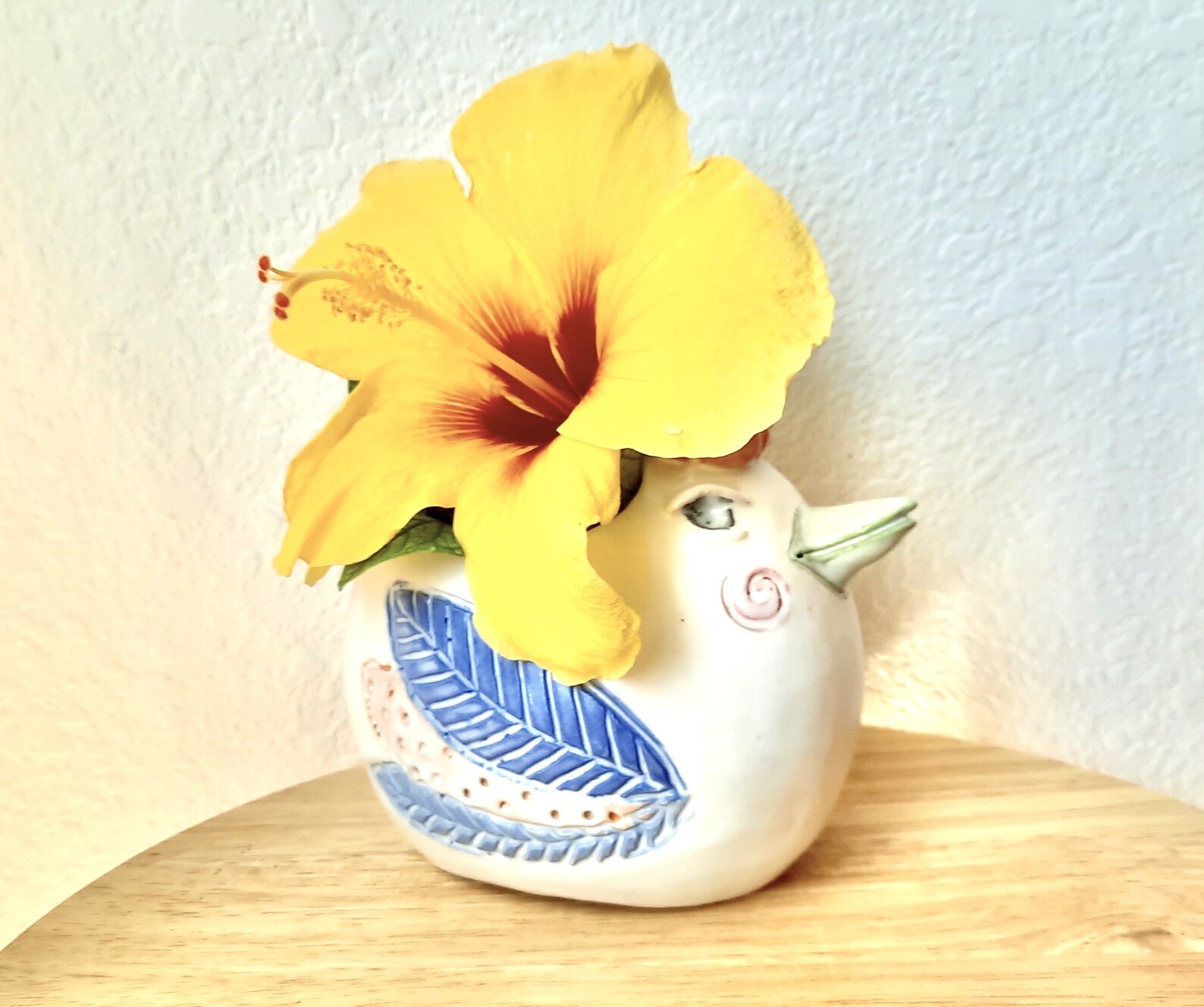 Sassy Bird Flower Vase, Hand Sculpted Ceramic Bird Sculpture, Cute ...