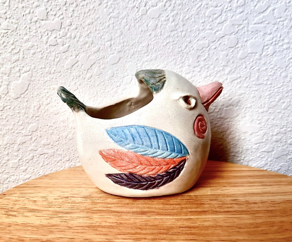 Sassy Bird Flower Vase Cute Animal Bird Home Decor Sculpted - Etsy