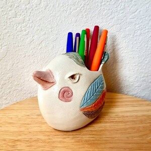 Sassy Bird Flower Vase, Cute Animal Bird Home Decor, Sculpted Ceramic ...