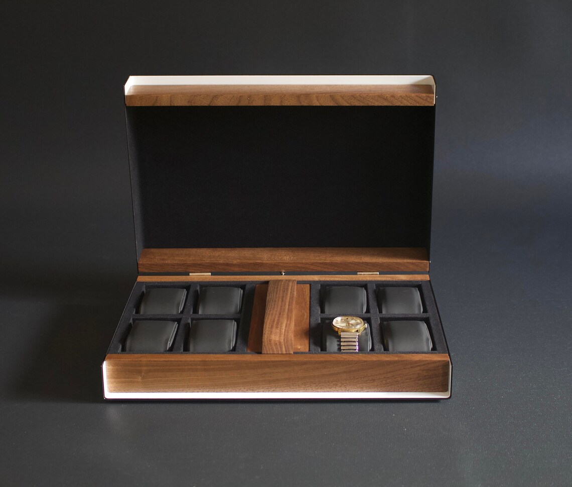 Watch Box for 8 Watches, Modern Watch Box With Compartment, Mens Luxury ...