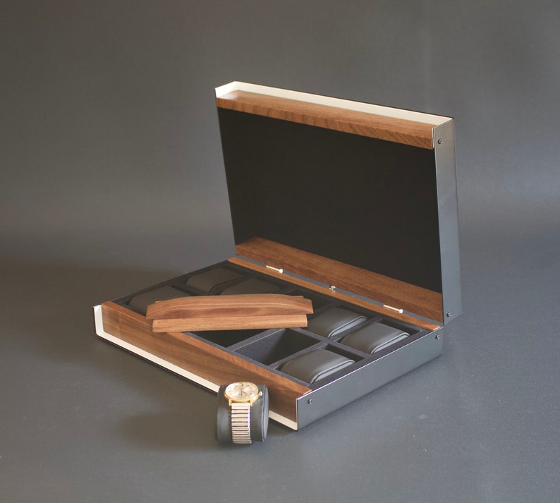 Watch Box for 8 Watches, Modern Watch Box With Compartment, Mens Luxury ...