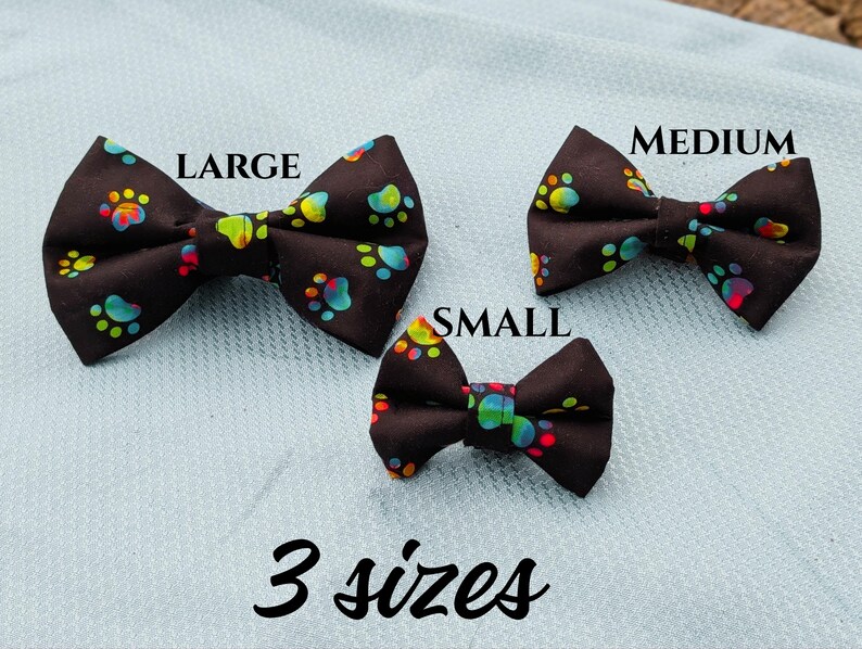 Rainbow Paws Dog Bow Tie | Handmade Elastic Slip on Pet Collar ...