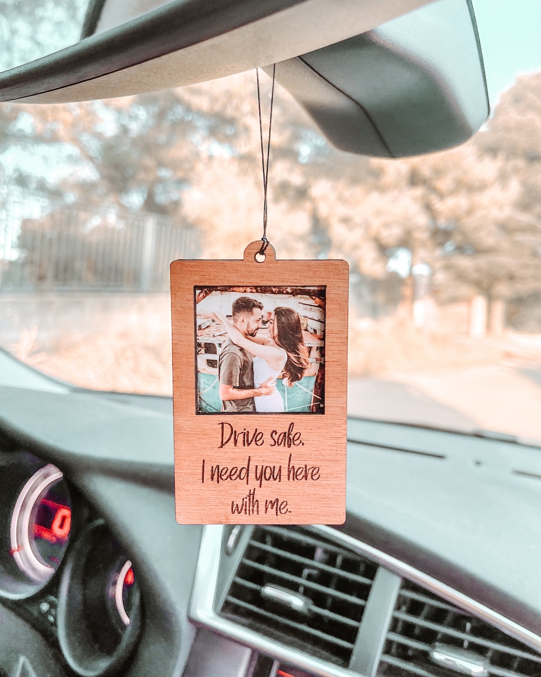Personalised Photo Car Ornament | Custom Rearview Mirror Charm | Car ...