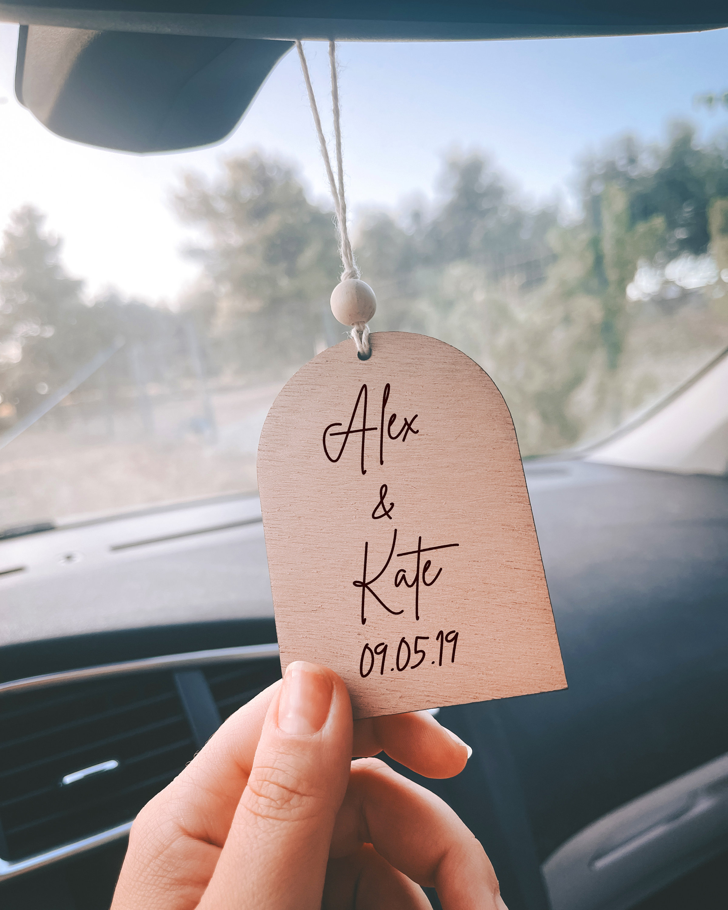 Personalised Photo Car Ornament Custom Rearview Mirror Charm Car ...