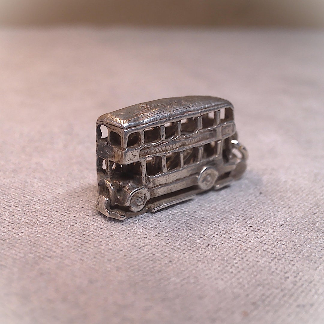 Vintage London Bus Charm - Opening - Sterling Silver Charm - Etsy