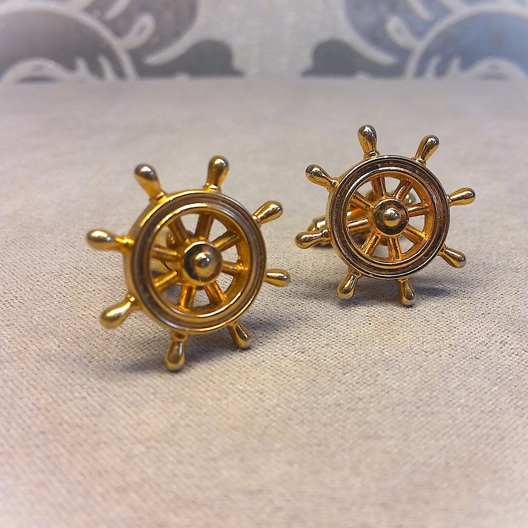 Vintage Gold Plated Nautical Ships Wheel Cuff Links - Etsy