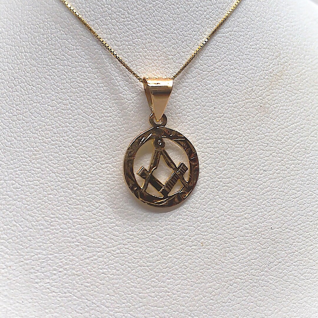 Vintage Solid Gold Masonic Medallion & Chain - Etsy