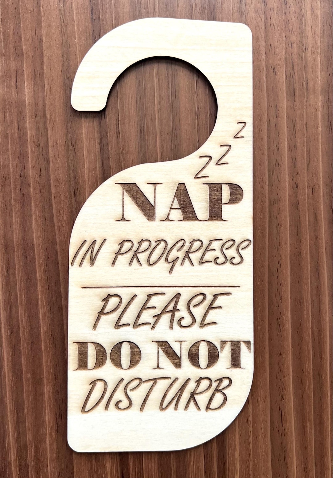 Door Knob Hanger, Nap in Progress, Do Not Disturb, Door Sign, Wooden ...