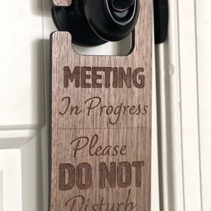 Door Knob Hanger, Meeting in Progress, Do Not Disturb, Door Sign ...