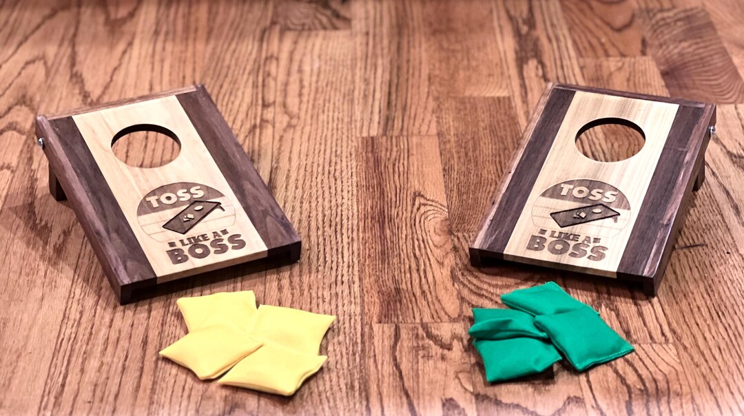 Tabletop Cornhole Game, Miniature Cornhole Game, Handmade Wood ...