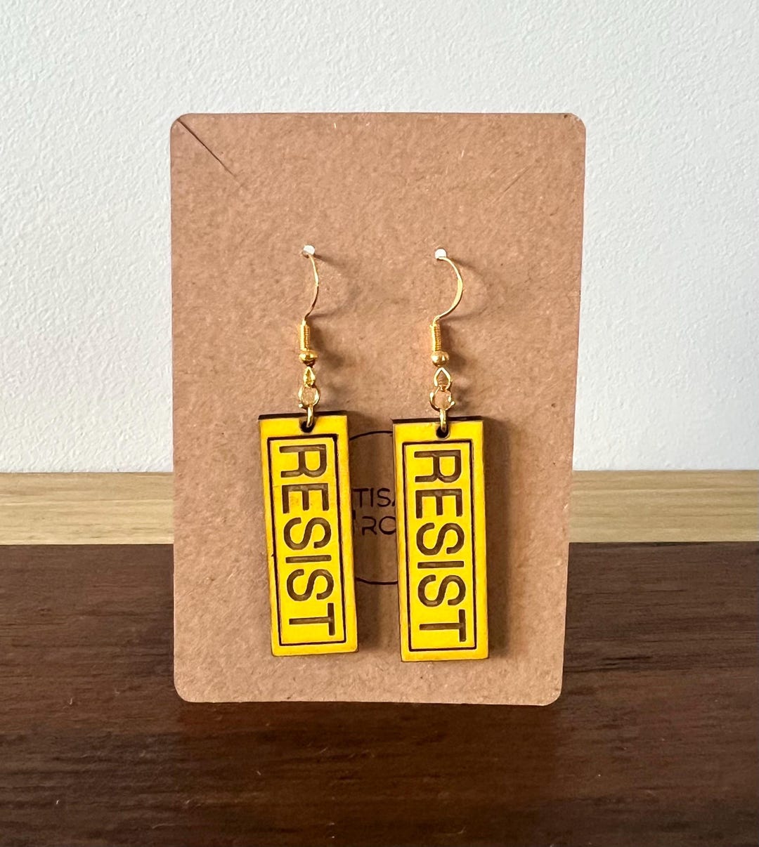 Resist Earrings, Yellow Resist Jewelry, Anti-maga/trump/fascism ...