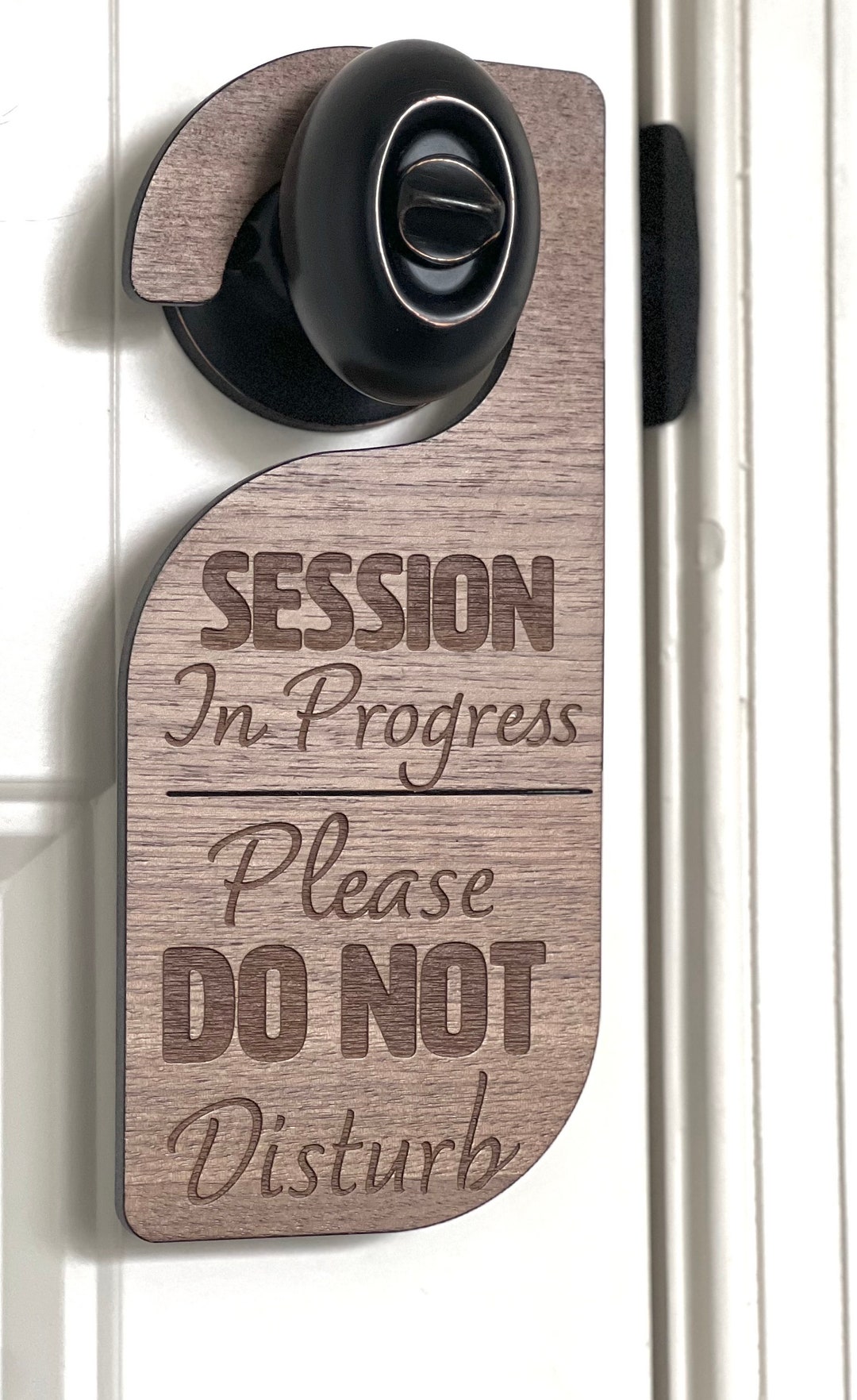 Door Knob Hanger, Session in Progress, Do Not Disturb, Door Sign ...