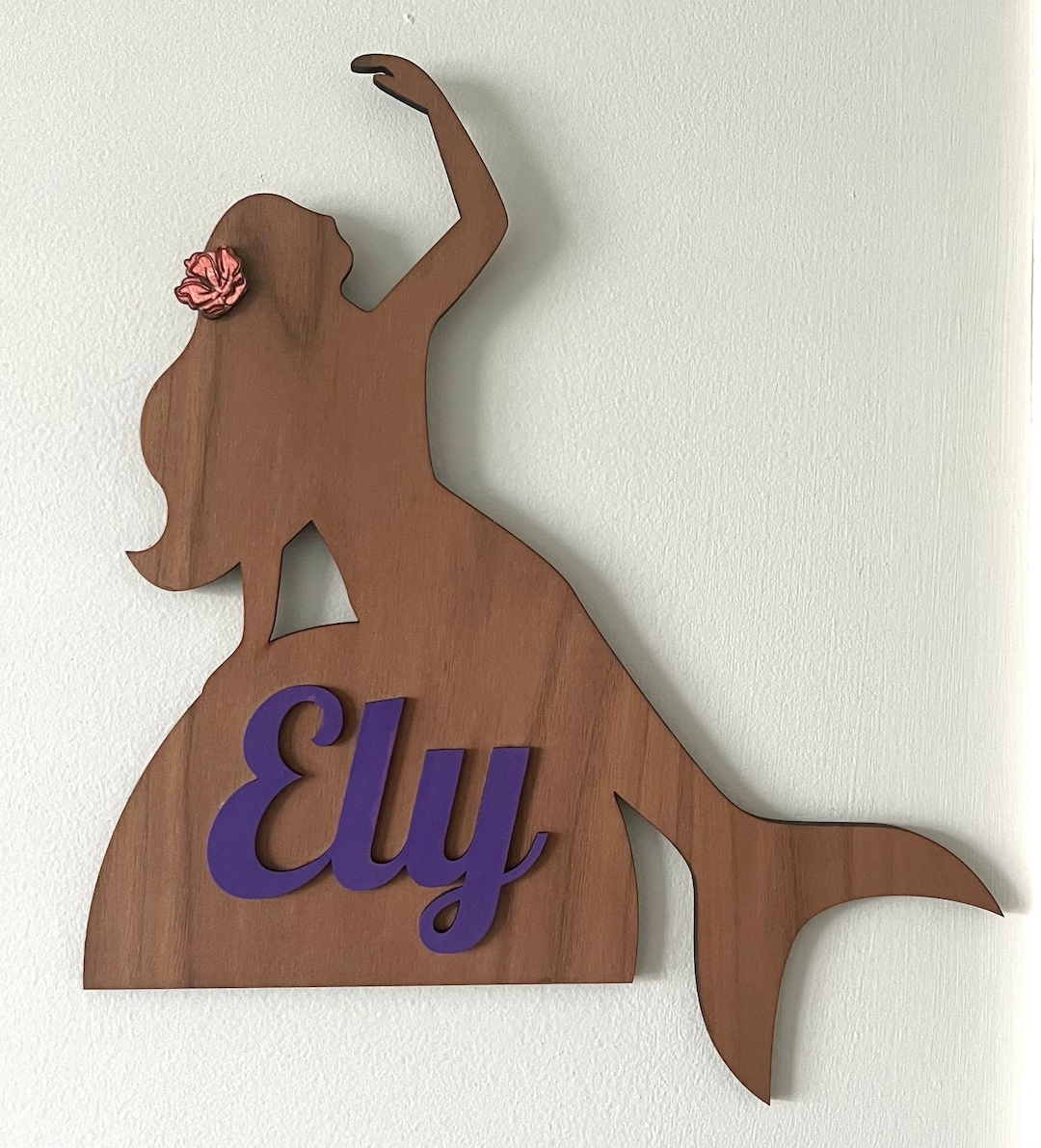 Personalized Mermaid Plaque Sign Ocean Sea Nautical Wall Decor Wood Art ...