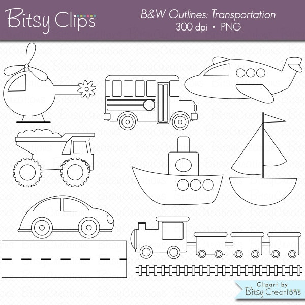 Excavator Clipart Black and White - Etsy