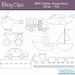 Transportation OUTLINES Clipart Commercial Use Clip Art Digital Stamps ...