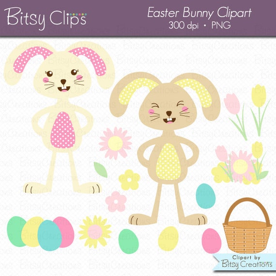 Easter Bunny Clipart Digital Art Set INSTANT DOWNLOAD Easter | Etsy