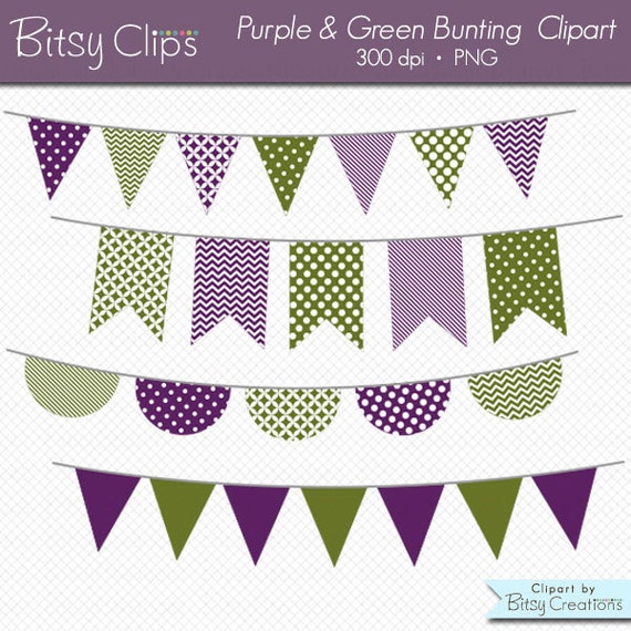 Purple Bunting Clip Art