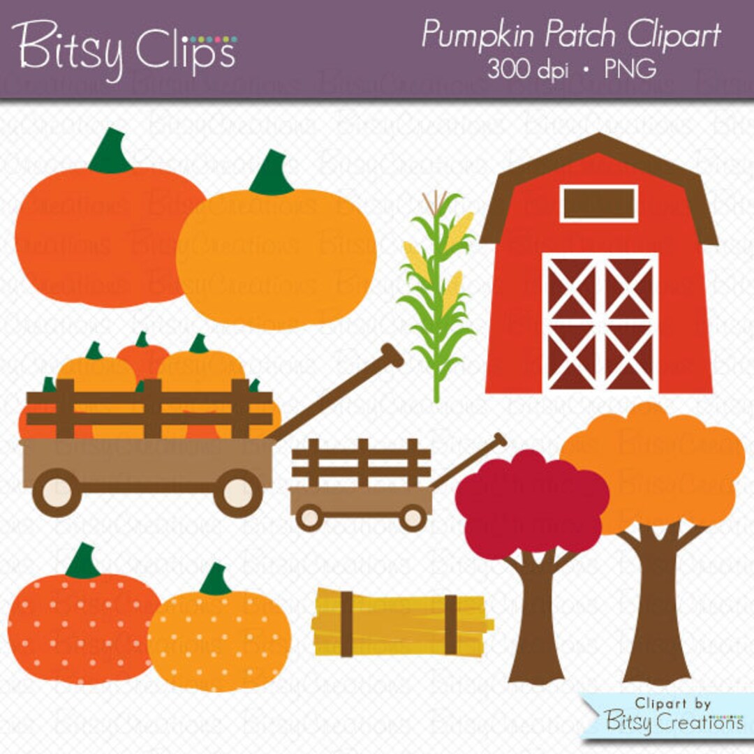 Pumpkin Patch Digital Art Set Clipart Commercial Use Clip Art INSTANT ...